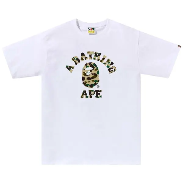 A BATHING APE 1st Camo College Tee - White