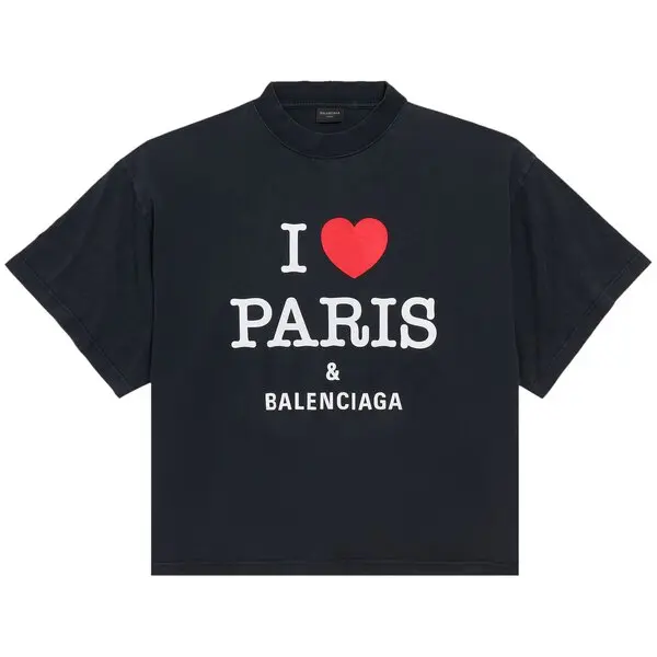 Balenciaga I Love Paris Cropped T-shirt