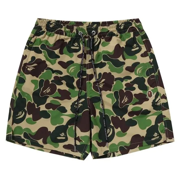 A BATHING APE Abc Camo One Point Relaxed Fit Water Shorts - Green