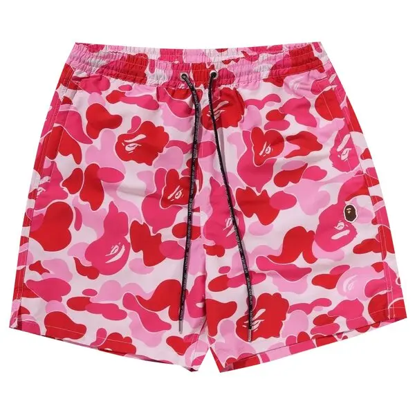 A BATHING APE Abc Camo One Point Relaxed Fit Water Shorts - Pink