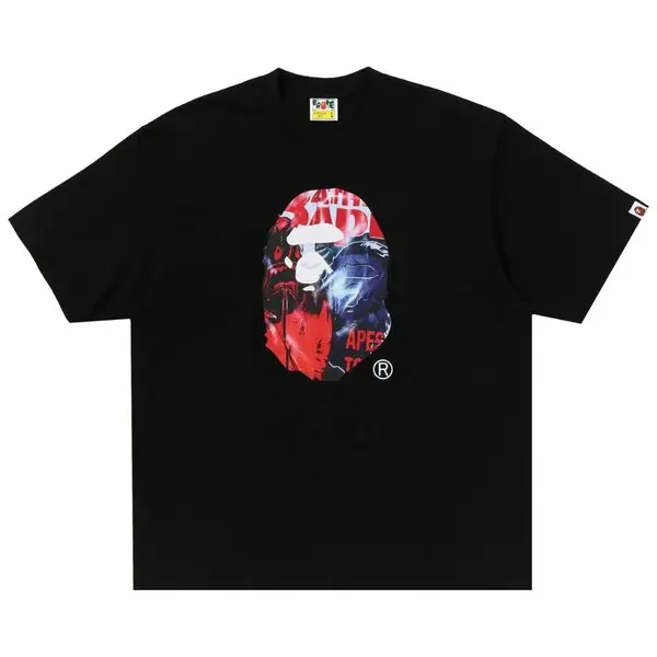 A BATHING APE Photo Print Ape Head Relaxed Fit Tee - Black