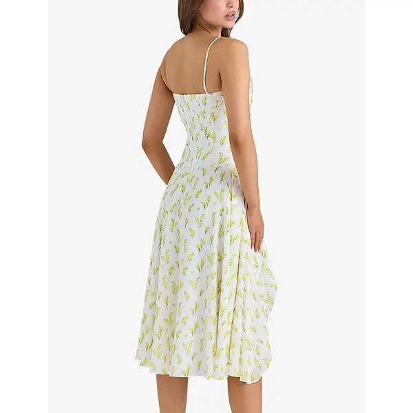 House Of Cb Yvette Floral-print Woven Midi Dress