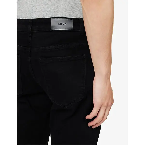 Arne Relaxed-Fit Straight-Leg Denim Jeans In Solid Black
