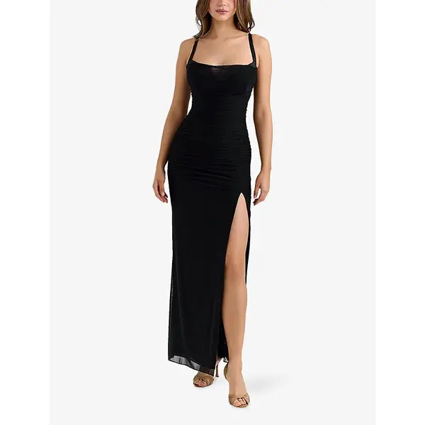 House OF CB Lini Corset-Bodice Maxi Dress - Black