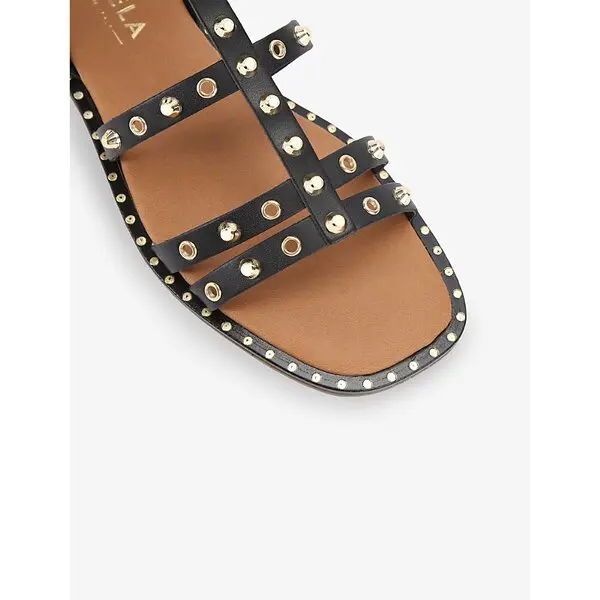 Carvela Alia Leather Gladiator Sandals - Black