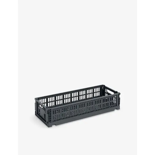 HAY Oblong Stackable Crate - Charcoal
