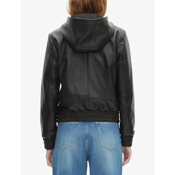 The Kooples Hooded Leather Jacket