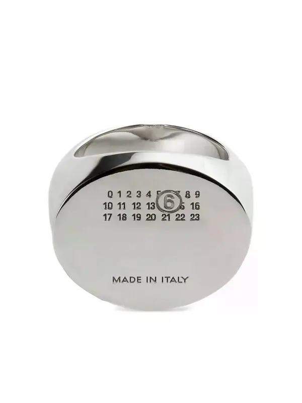 MAISON MARGIELA Numbers-engraved Signet Ring - Silver
