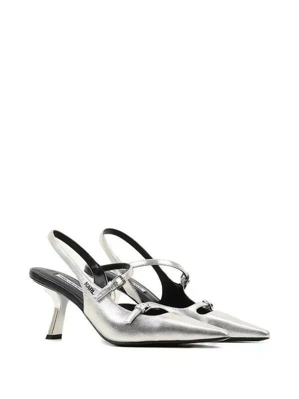 Karl Lagerfeld Buckle-detail Slingback Pumps