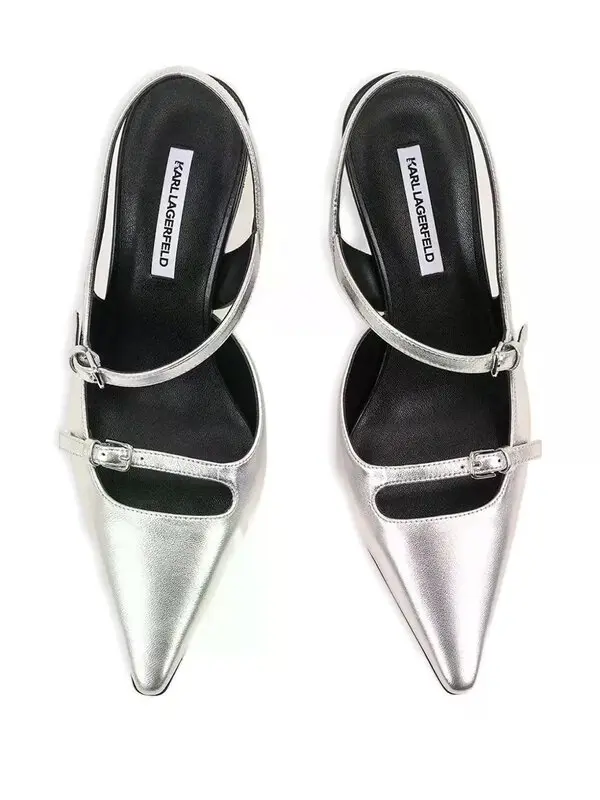 Karl Lagerfeld Buckle-detail Slingback Pumps