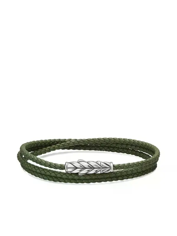 David Yurman Sterling Chevron Triple Wrap Bracelet - Silver