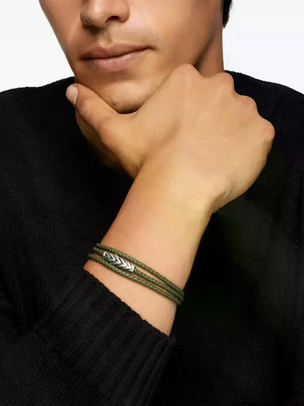 David Yurman Sterling Chevron Triple Wrap Bracelet