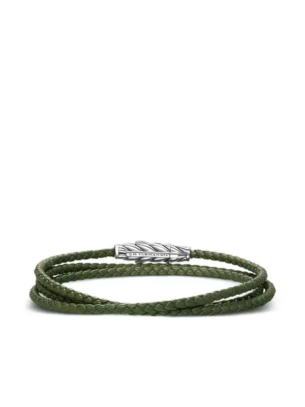 David Yurman Sterling Chevron Triple Wrap Bracelet