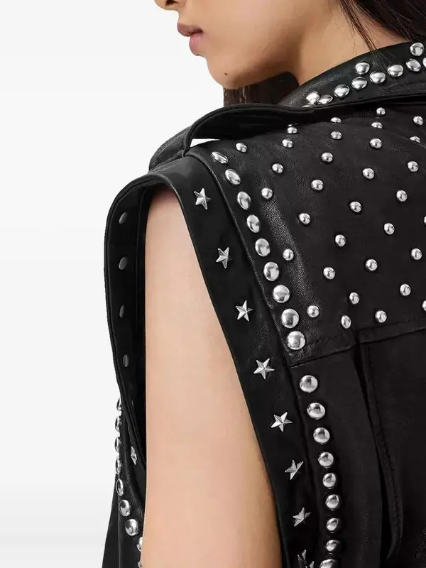 ALLSAINTS Studded Leather Biker Vest