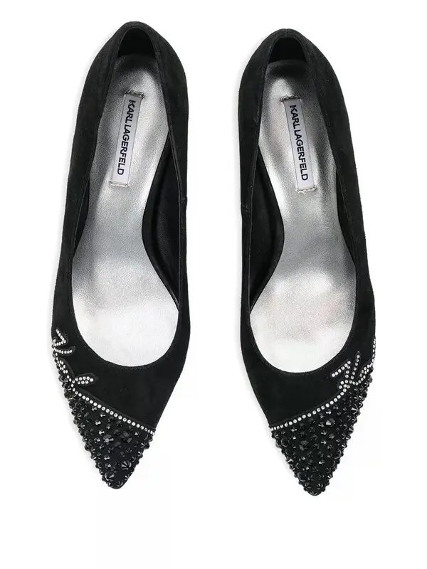 Karl Lagerfeld Pointed-toe Embellished Stiletto Pumps