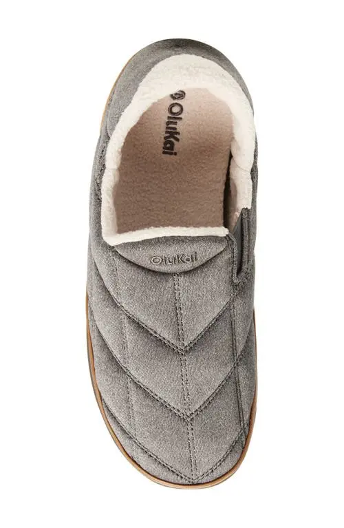 Olukai Puku'i Quilted Slippers - Ash/ash
