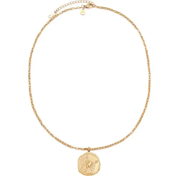 PETIT MOMENTS Horoscope Charm Pendant Necklace - Goldcorpio