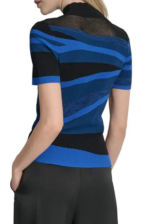 Dkny Colorblock Short Sleeve Sweater