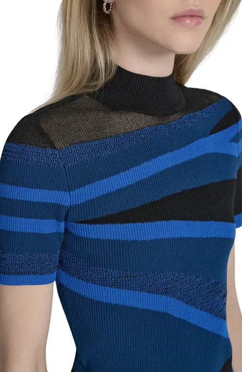 Dkny Colorblock Short Sleeve Sweater