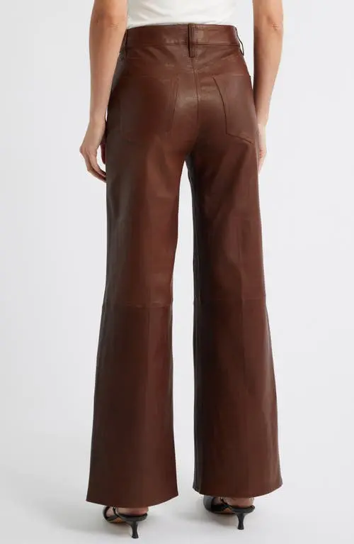 FRAME Le Slim Palazzo Leather Pants - Cedar