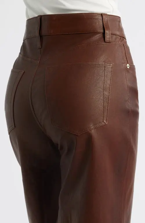 FRAME Le Slim Palazzo Leather Pants - Cedar