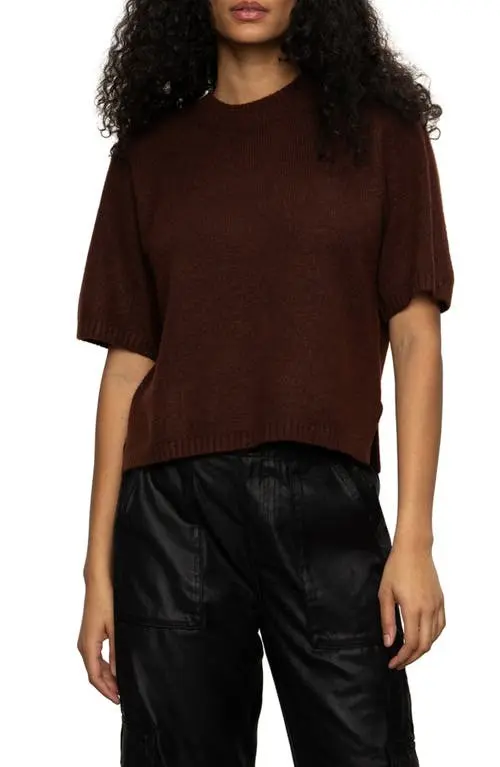 Sanctuary Short Sleeve Sweater - Chicory Brown