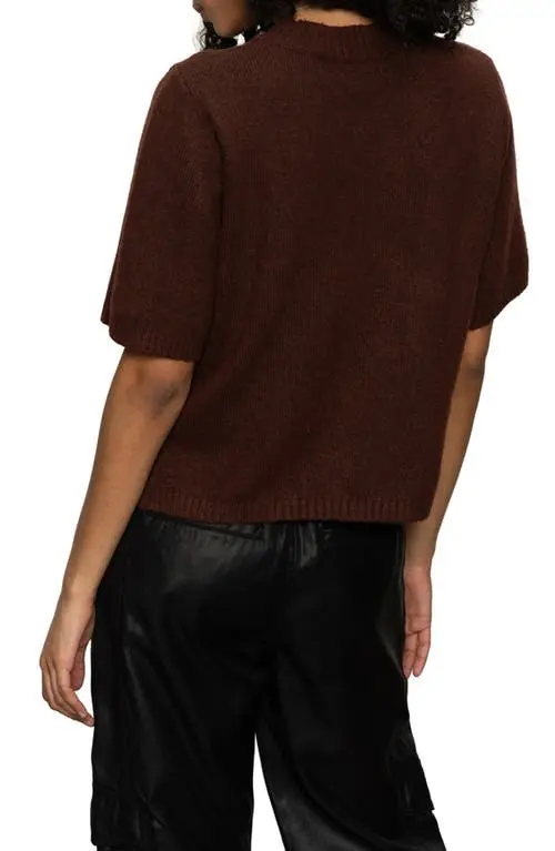 Sanctuary Short Sleeve Sweater - Chicory Brown