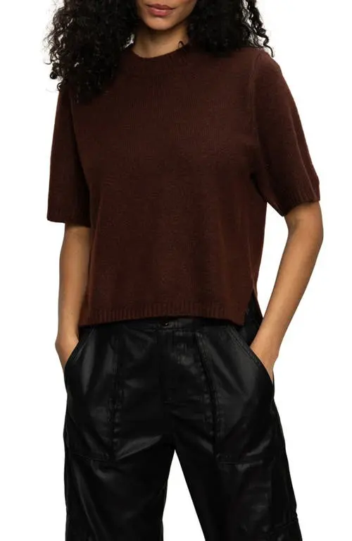 Sanctuary Short Sleeve Sweater - Chicory Brown