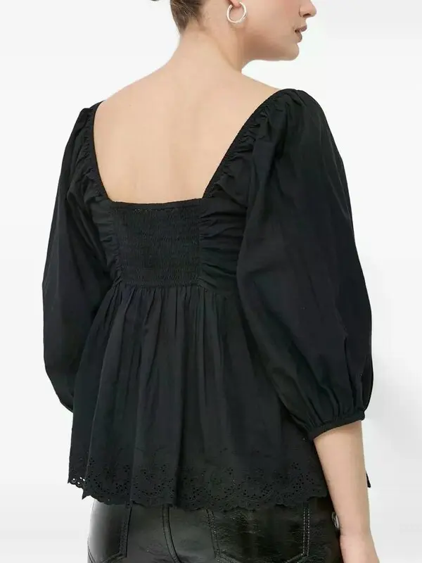 NOTES DU NORD Embroidered Cotton Blouse