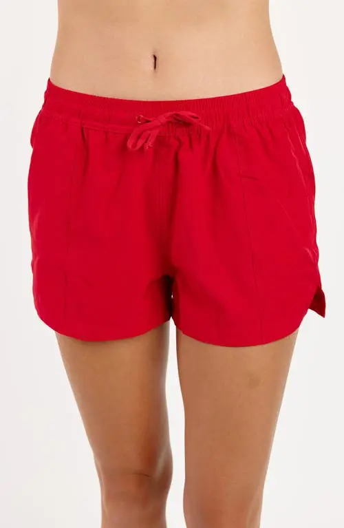 CALYPSA Board Shorts With Upf 50+ Sun Protection - Red
