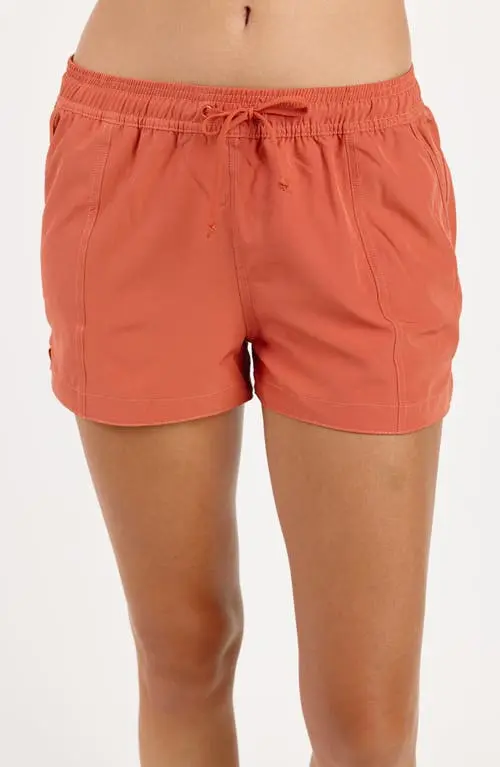 CALYPSA Board Shorts With Upf 50+ Sun Protection - Rust