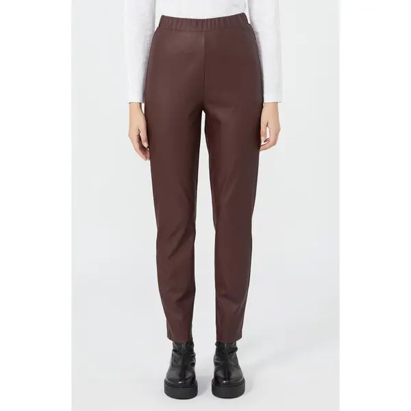 MM BY MAX MARA Echo Faux Leather Pull-on Pants - Bordeaux