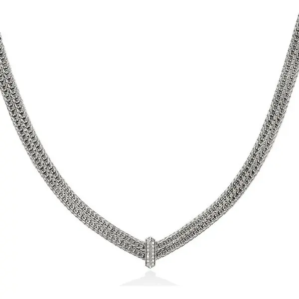 John Hardy Icon Link Pavé Diamond Necklace - Silver