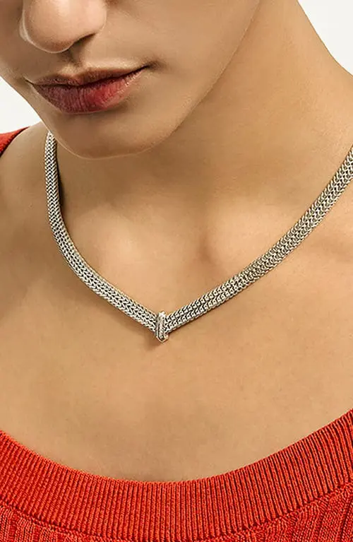 John Hardy Icon Link Pavé Diamond Necklace - Silver