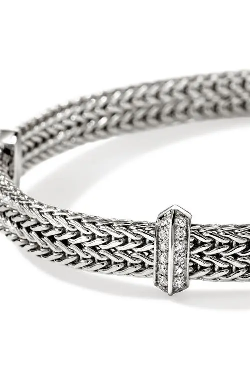 John Hardy Icon Link Diamond Station Bracelet