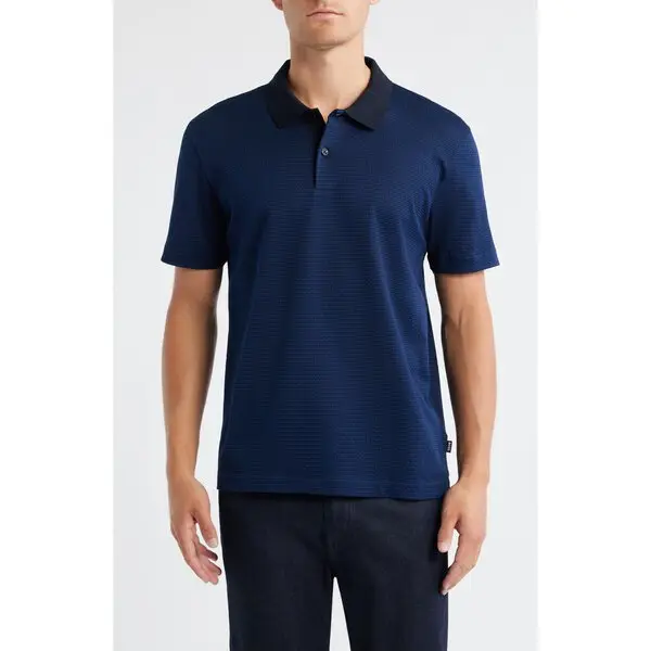 BOSS Parlay Texture Polo - Dark Blue