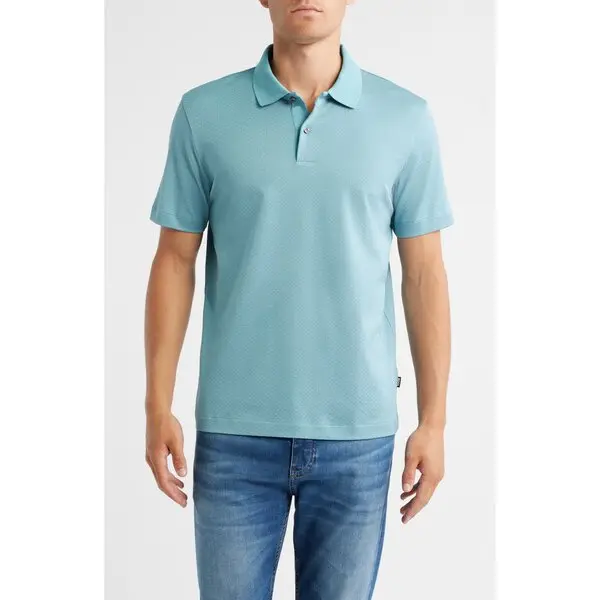 BOSS Parlay Texture Polo - Light/pastel Blue