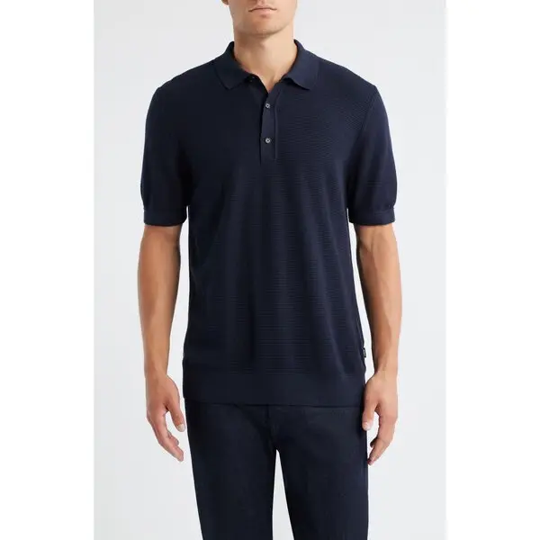 BOSS Iannotti Cotton Blend Polo - Dark Blue