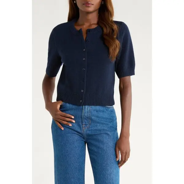 REFORMATION Cashmere And Wool Blend Cropped Cardigan