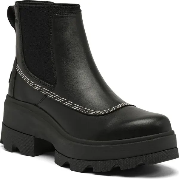 Sorel Joan Frwd Waterproof Chelsea Boot - Black/bleached Ceramic