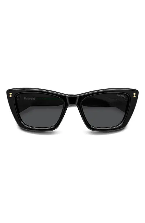 POLAROID 54mm Polarized Cat-eye Sunglasses - Black/grey Pz