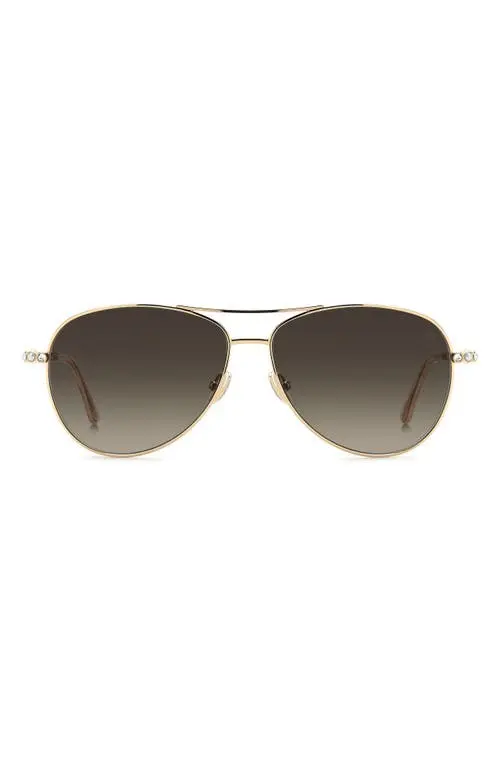 STUART WEITZMAN 60mm Pilot Sunglasses - Gold/brown Sf