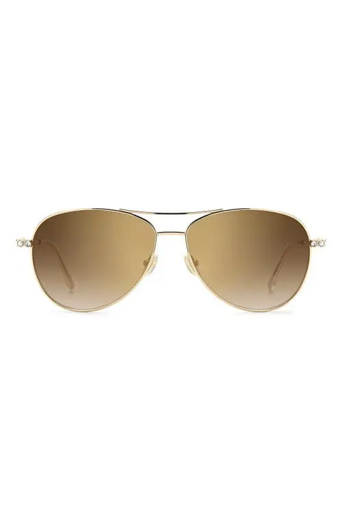STUART WEITZMAN 60mm Pilot Sunglasses - Light Gold/brown Ss Gold