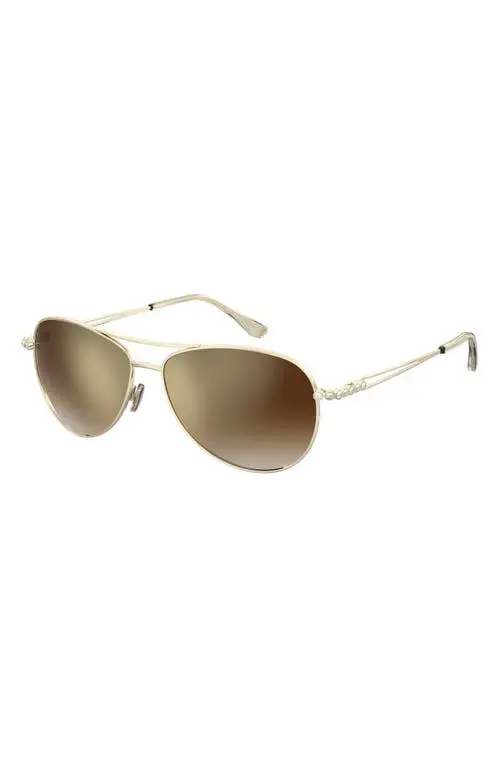 STUART WEITZMAN 60mm Pilot Sunglasses - Light Gold/brown Ss Gold