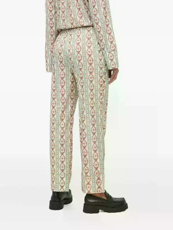 NOTES DU NORD Floral-stripe Trousers