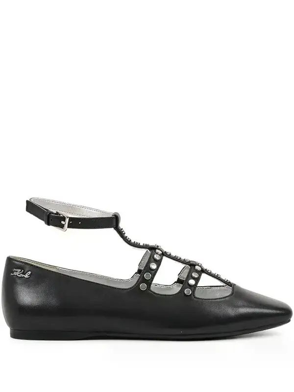 Karl Lagerfeld Studded Caged Ballet Flats