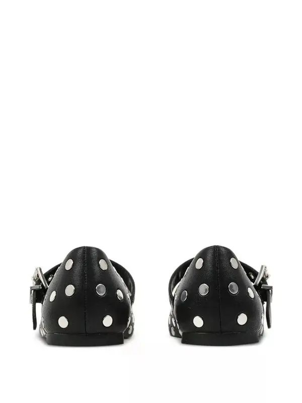 Karl Lagerfeld Stud-embellished Buckle Ballet Flats