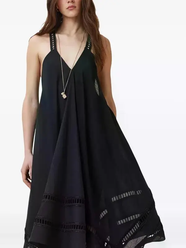 ALLSAINTS Lace-insert Asymmetric Dress - Black