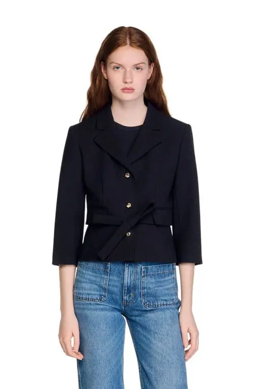Sandro Tailored Belted Jacket