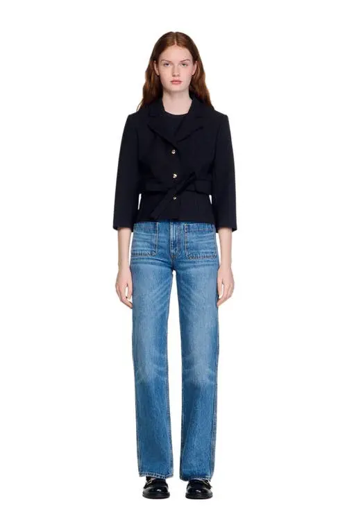 Sandro Tailored Belted Jacket